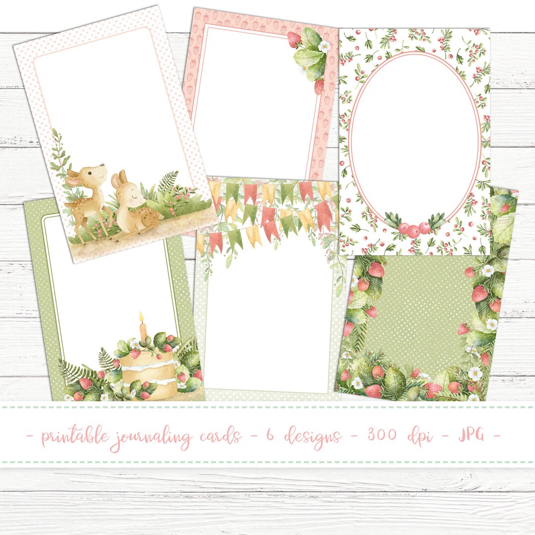 Cute Woodland Journaling Cards, Junk Journal Printables, Papers for ...