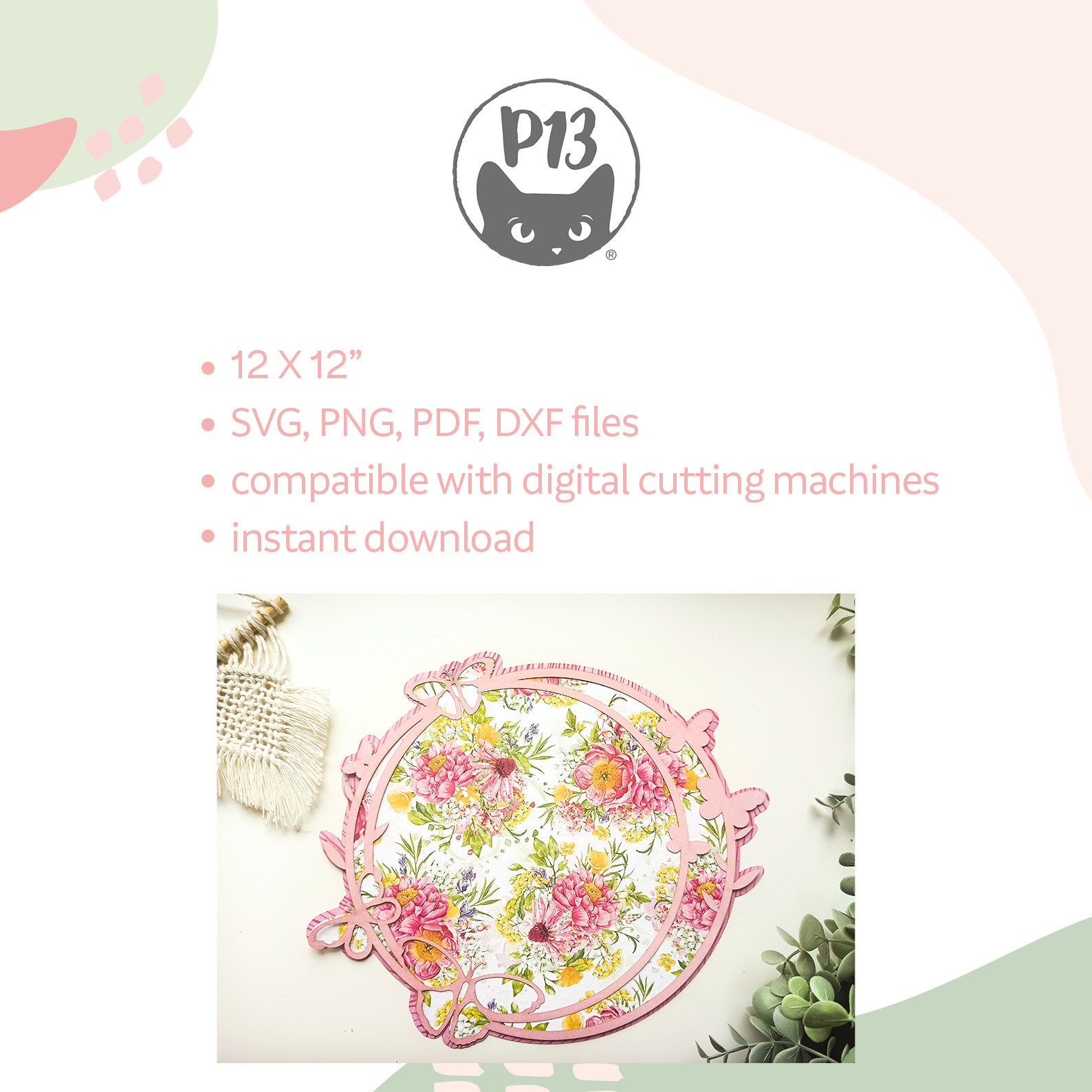 Wreath With Butterflies Digital Cut File for Scrapbooking - Etsy