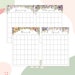 Floral Printable Blank Monthly Calendar 2023, Romantic Monthly Planner ...