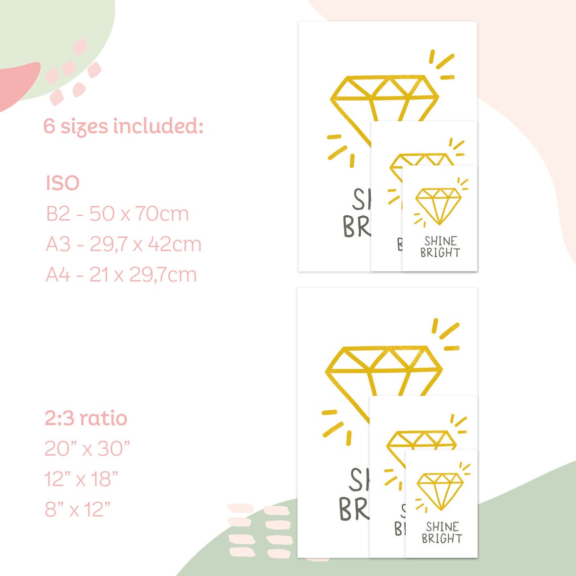 Printable Girl Gang Posters Set of 3 Shine Bright Teen - Etsy