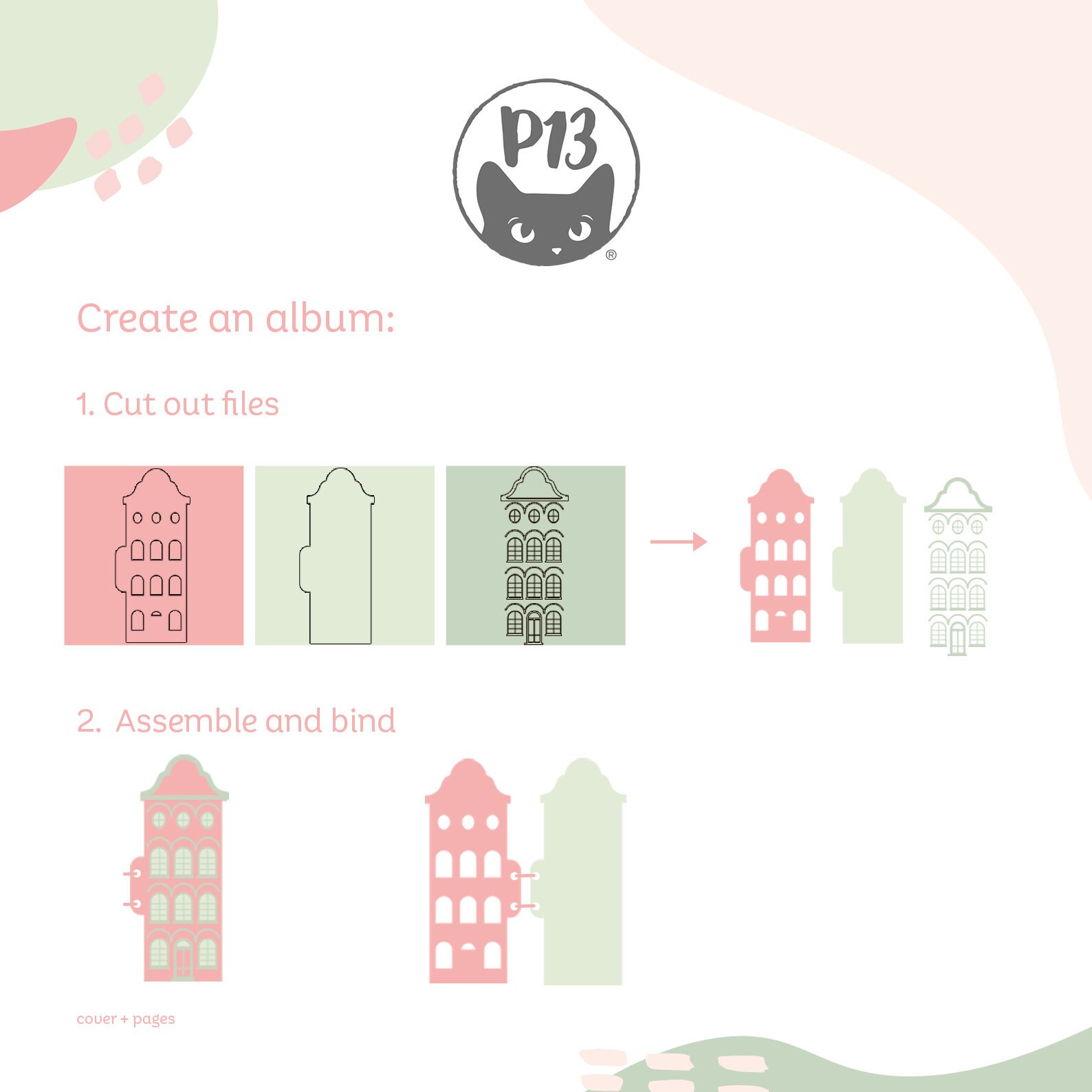 Old Town House Album Base Digital Cut Files, Layered Tenement House ...