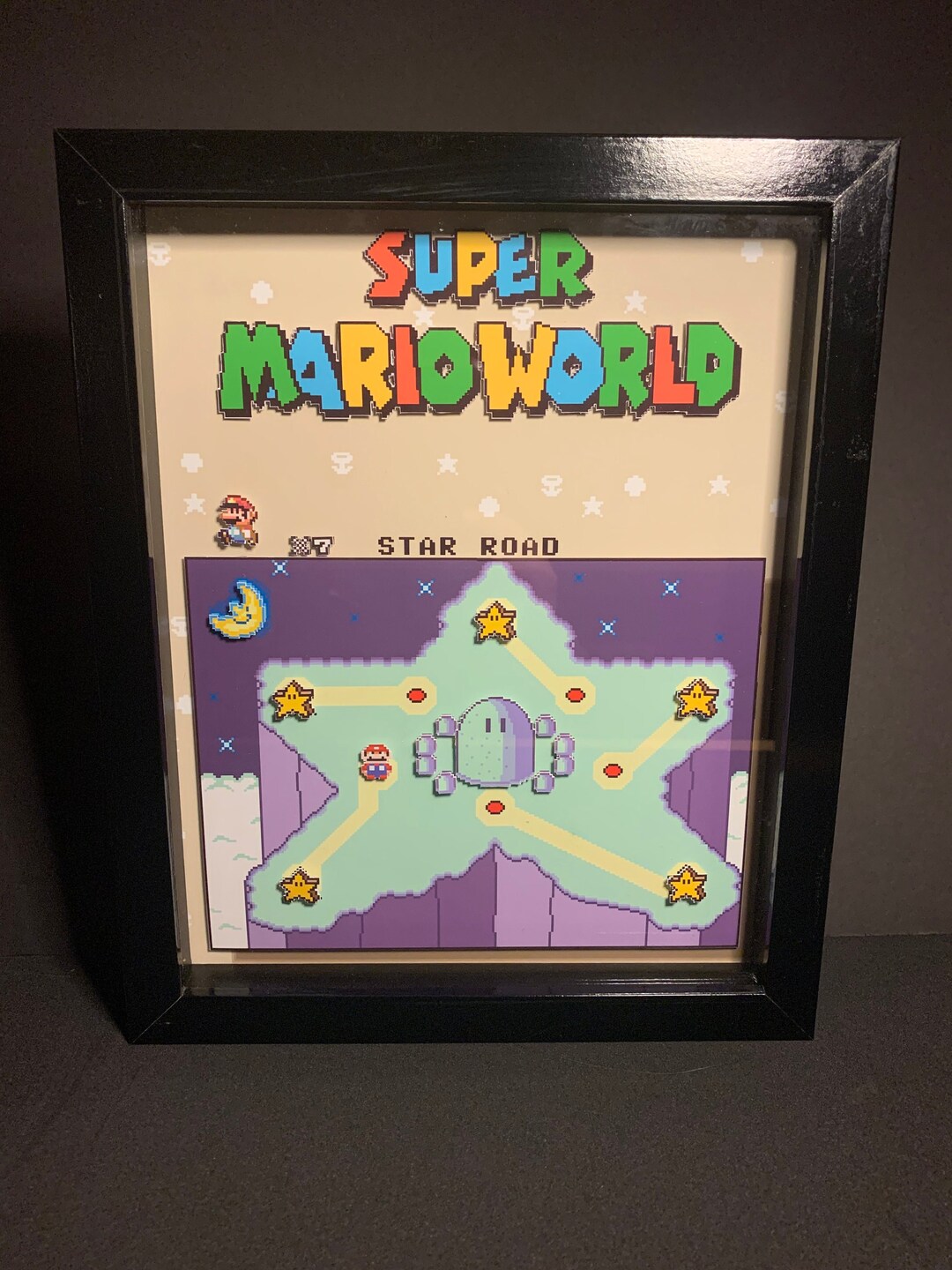 SNES Super Mario World star Road 3D Shadow Box 8 X 10 - Etsy