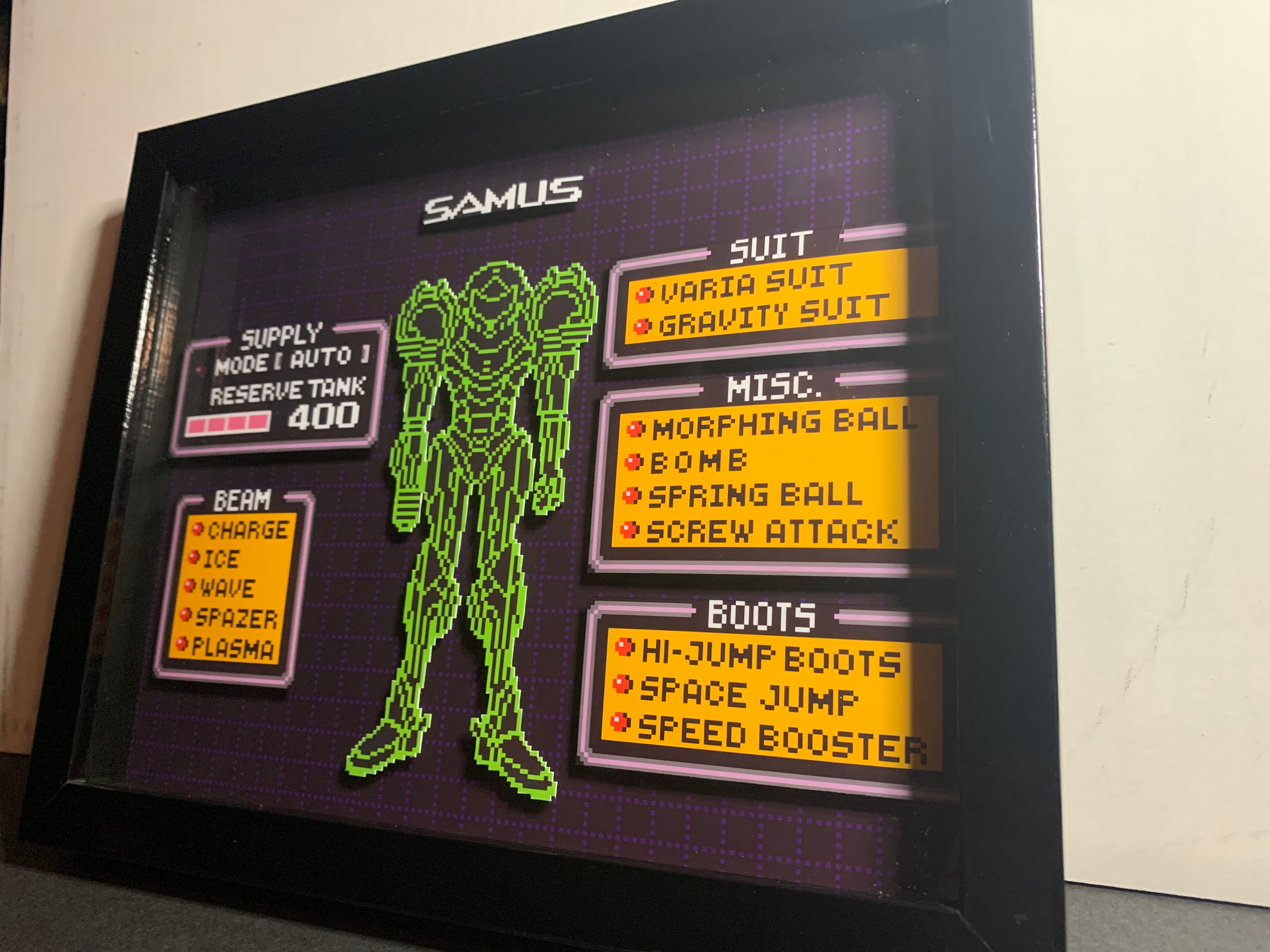 SNES Super Metroid pause Menu 3D Shadow Box 8 X 10 - Etsy