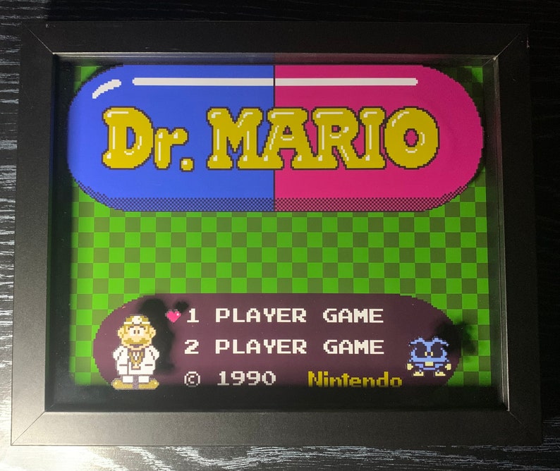 NES Dr. Mario title Screen 3D Shadow Box 8 X 10 - Etsy