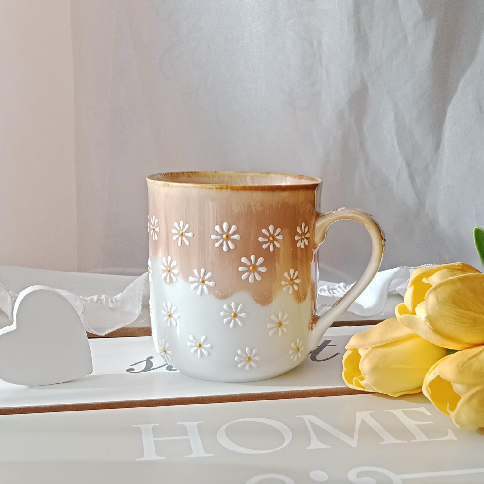 Daisy Mug | Cozy Coffee Cup | Flower Ceramic Mug | Cute Daisy Pottery ...