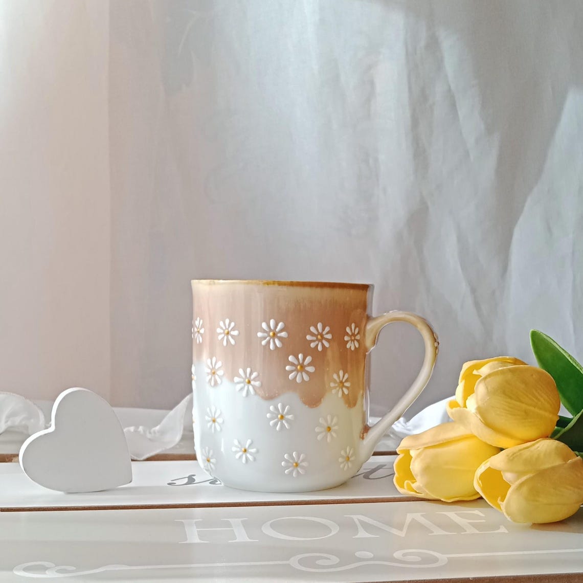Daisy Mug | Cozy Coffee Cup | Flower Ceramic Mug | Cute Daisy Pottery ...