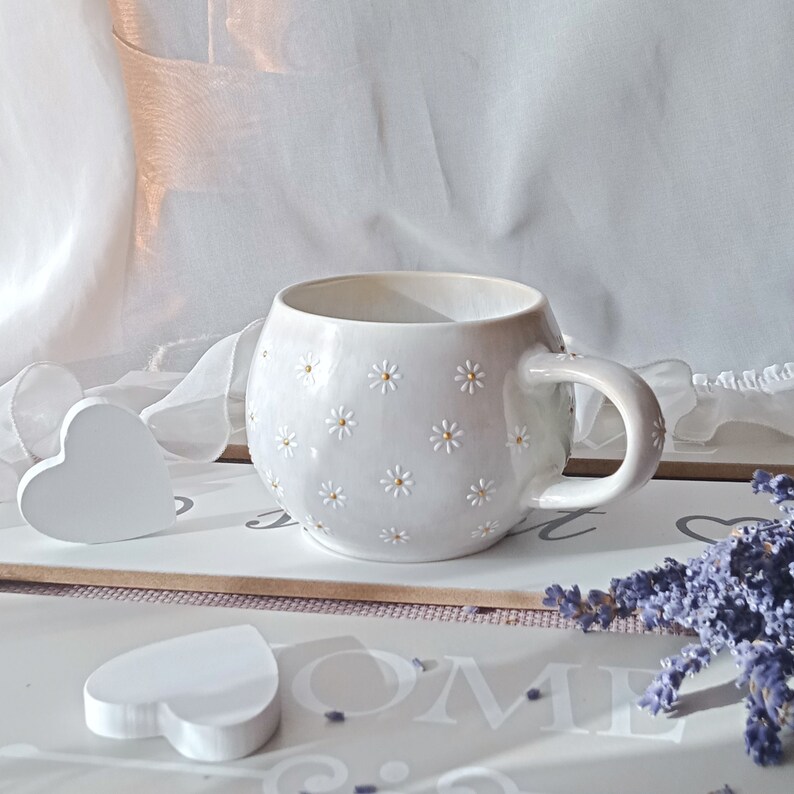 Daisy Coffee Mug | Demure Flower Tea Cups | Daisy Porcelain| Cute Daisy ...