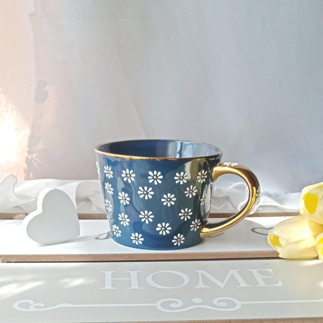 Daisy Coffee Mug | Aesthetic Flower Tea Cup | Daisy Porcelain| Cute ...