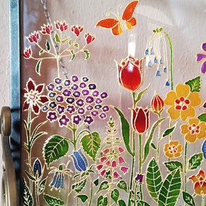 Meadow Flowers 16,5х12,5 Stained Glass Panel| Colorful Wildflowers ...