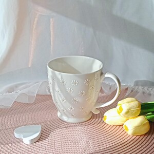 16 Oz Daisy Ceramic Mug Daisy Coffee Cup Daisy Tea Porcelain Flower ...