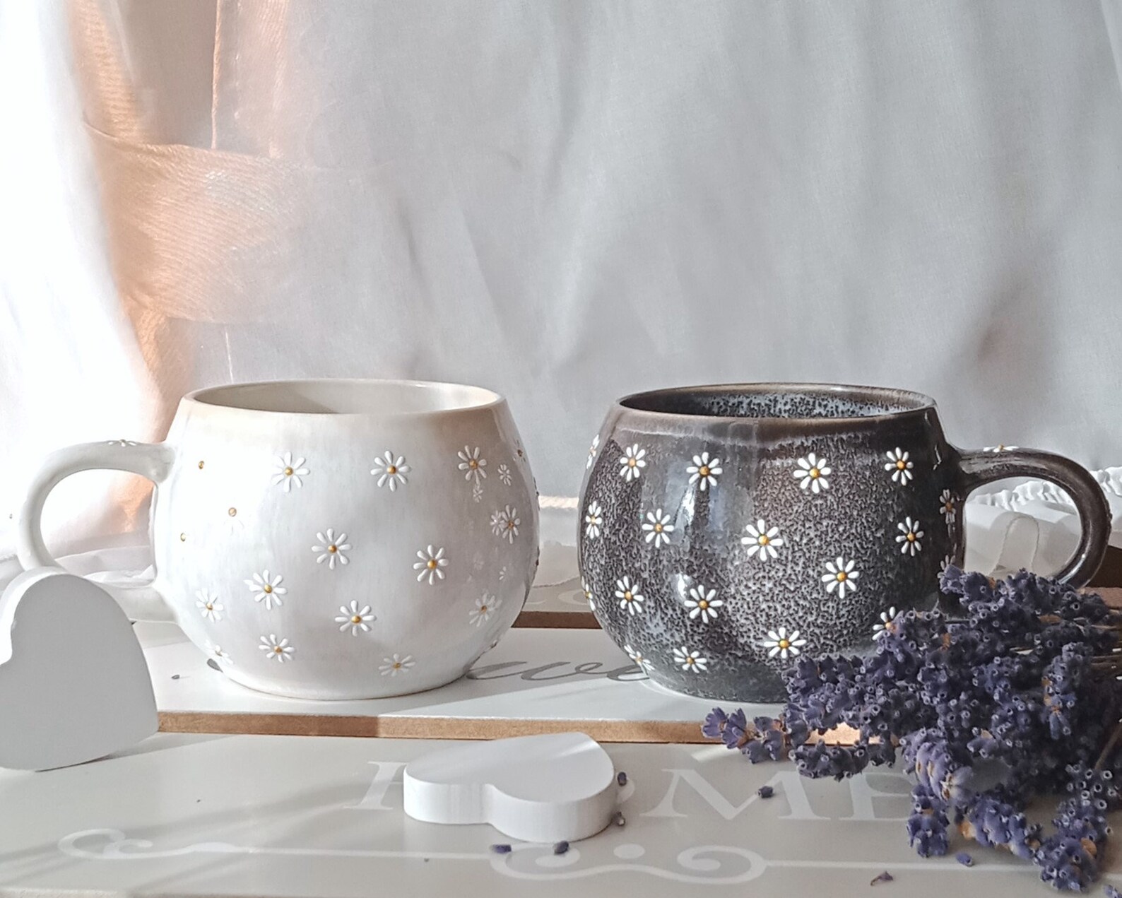 Daisy Coffee Mug | Demure Flower Tea Cups | Daisy Porcelain| Cute Daisy ...