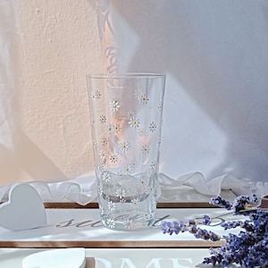 Daisy Glass| Floral Glass | Spring Flower Gift | Cute White Daisies ...