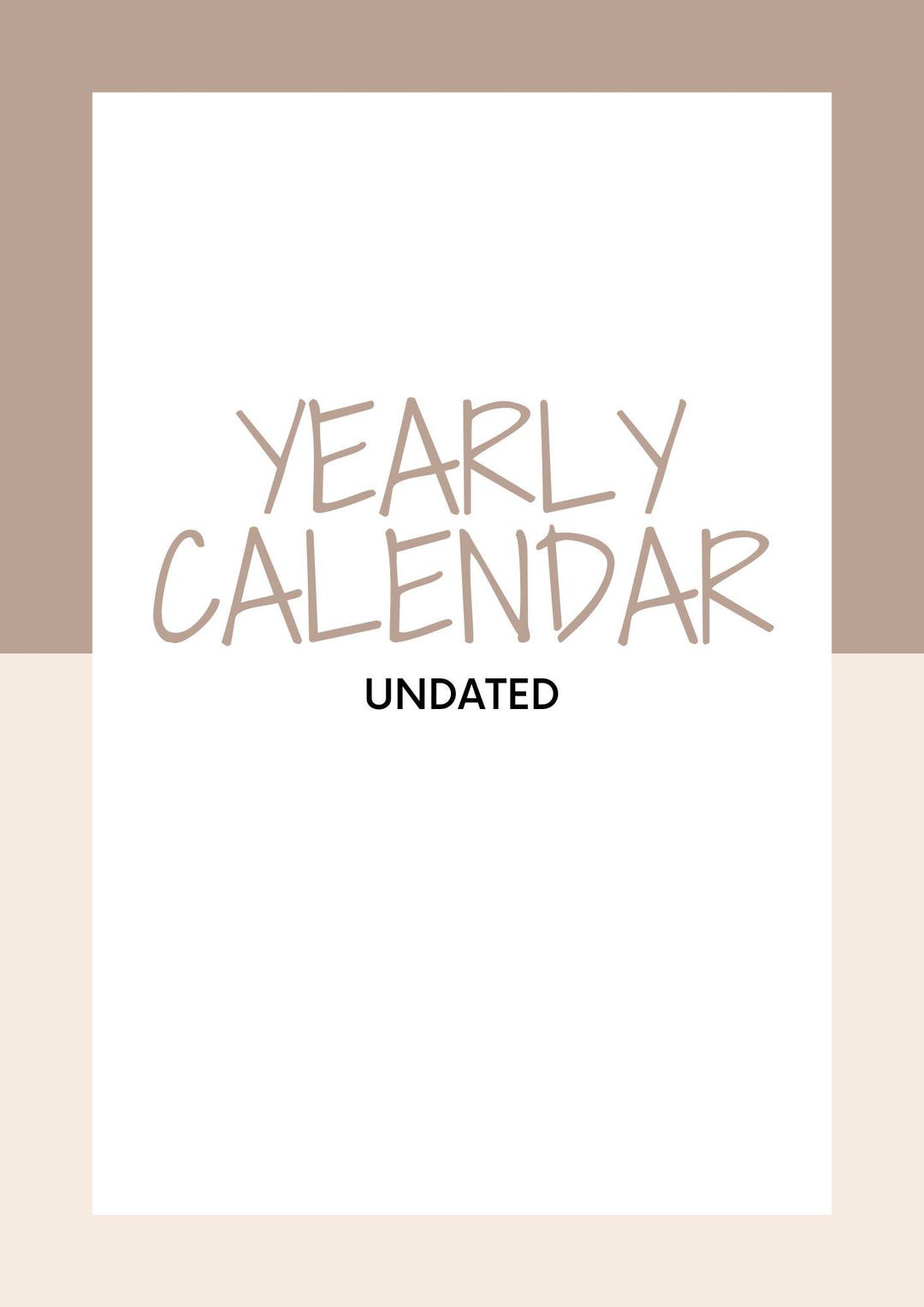 Undated Calendar Template (editable) - Etsy