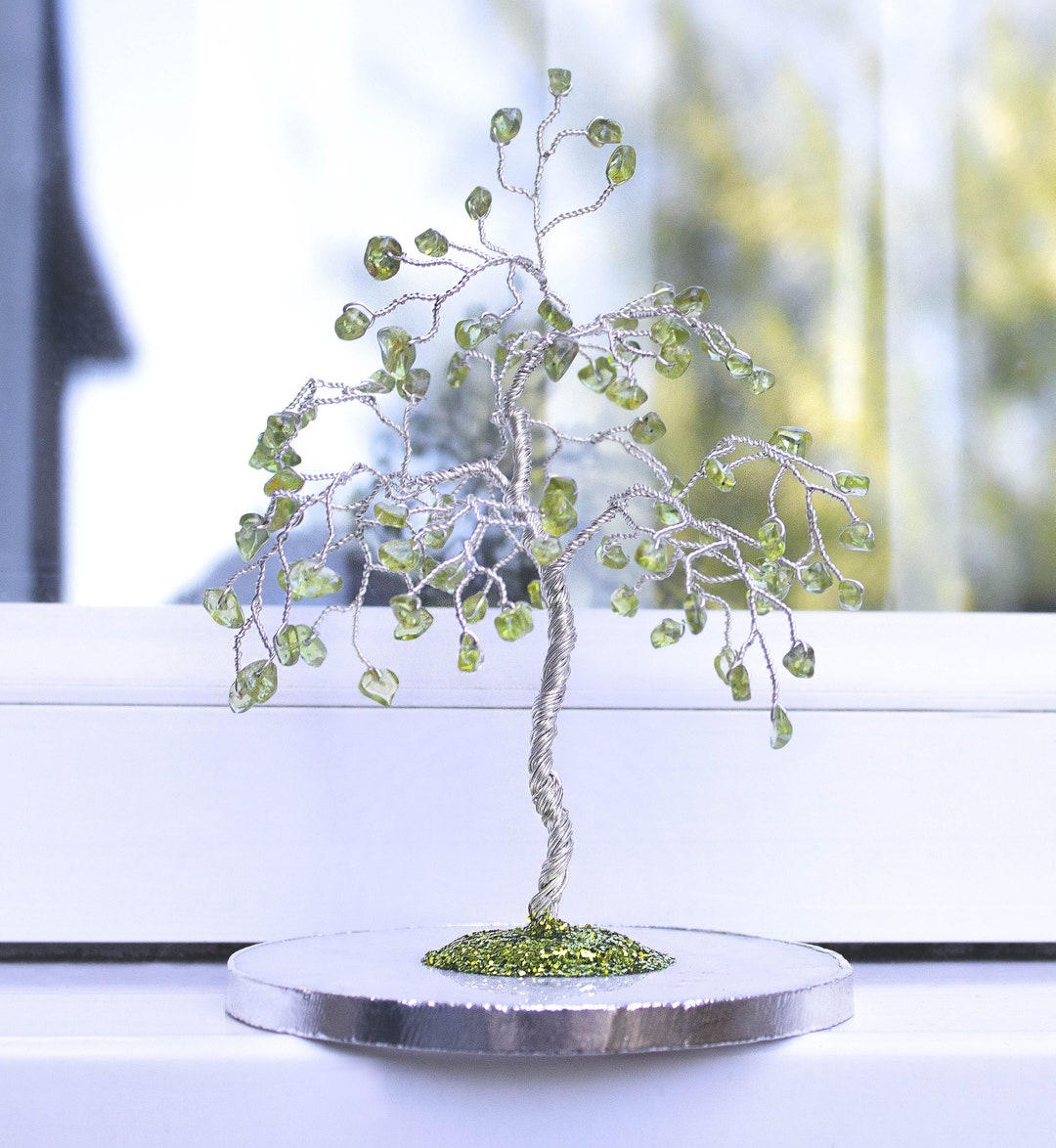 Peridot Anniversary Crystal Gemstone Tree - 16th Anniversary Gift ...