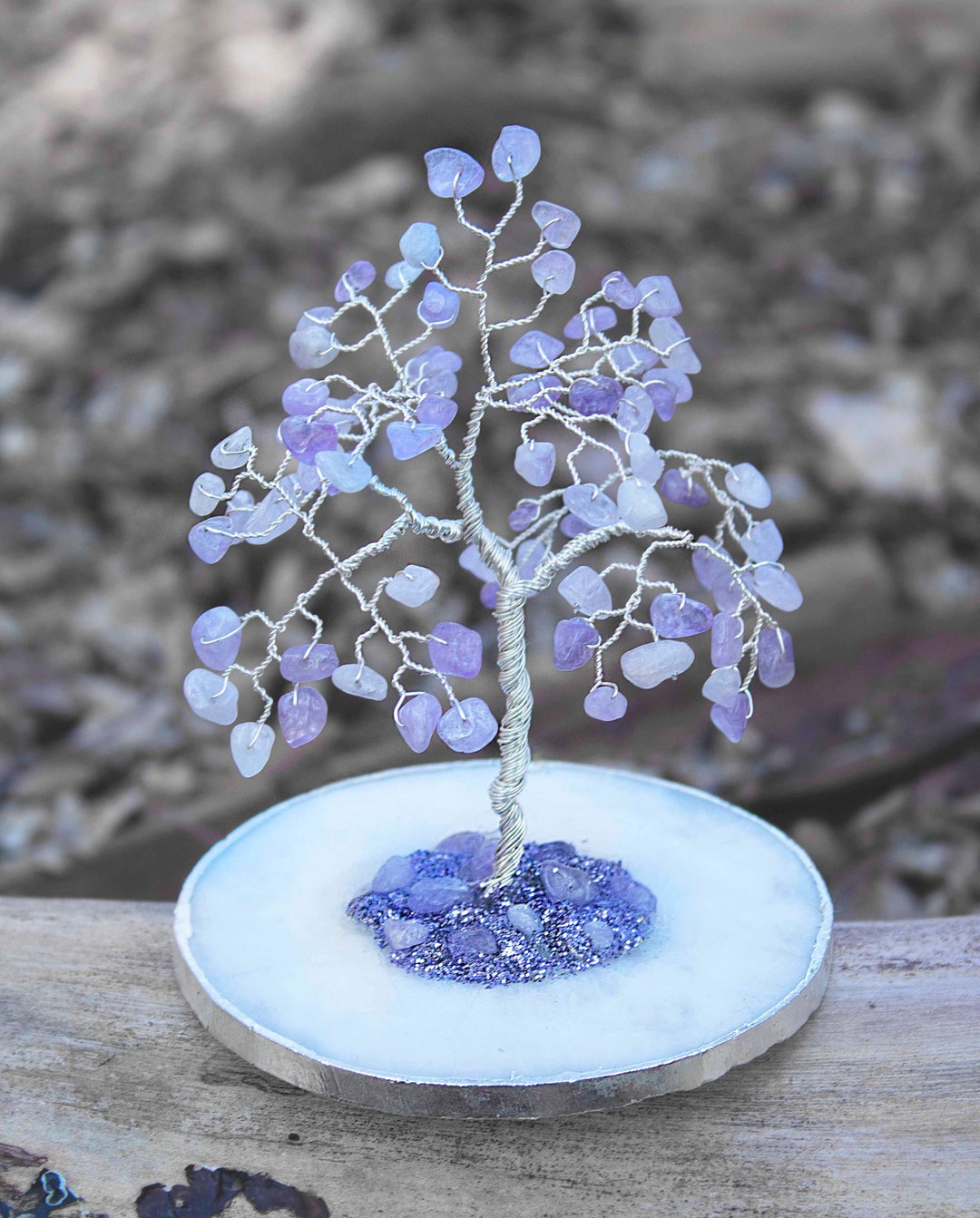 Amethyst Crystal Gemstone Tree - Handcrafted Crystal Tree - Birthday ...