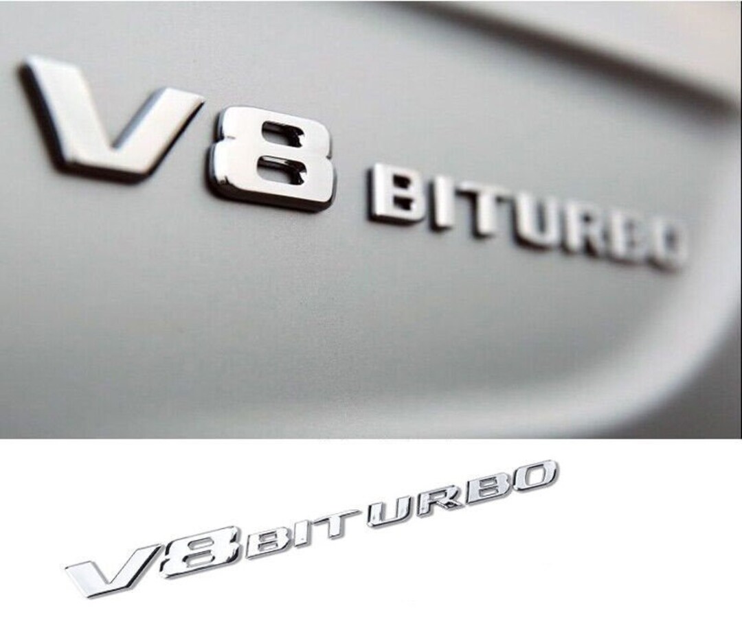 Chrome V8 BITURBO Letters Fender Emblem Badge Emblems Fit for - Etsy