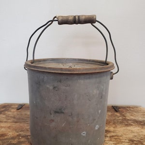 Vintage Old Galvanized Metal 2 Piece Minnow Bucket With Plastic Handle ...