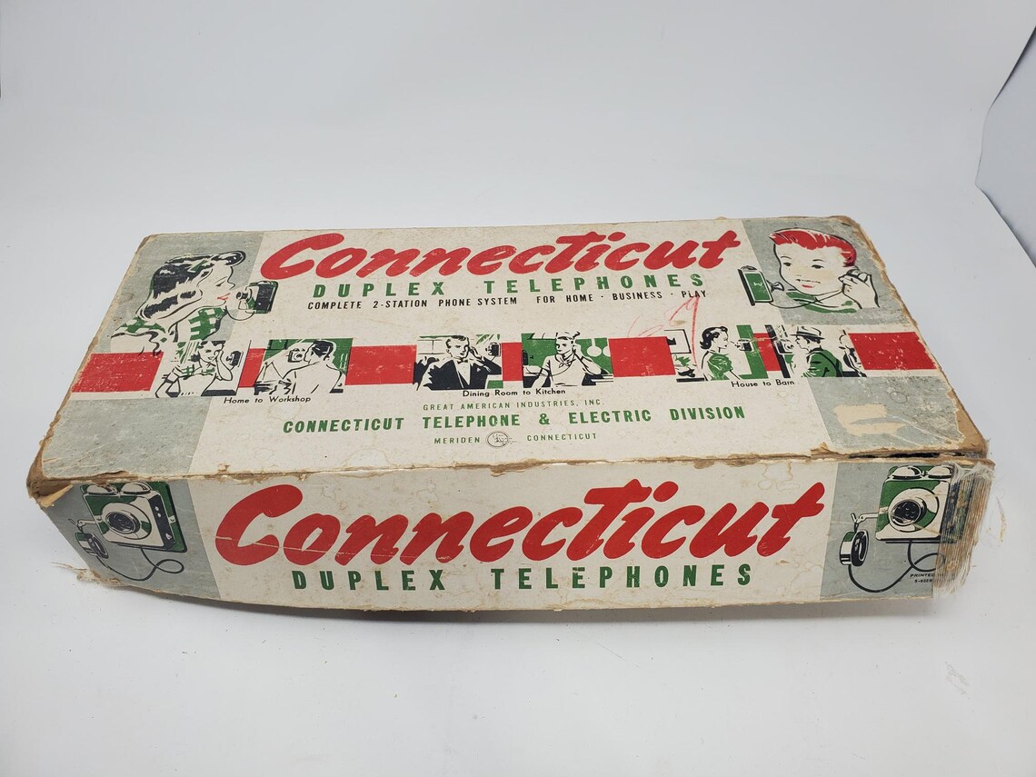 Vintage Connecticut Duplex Telephones, Retro, Home Décor, Connecticut ...