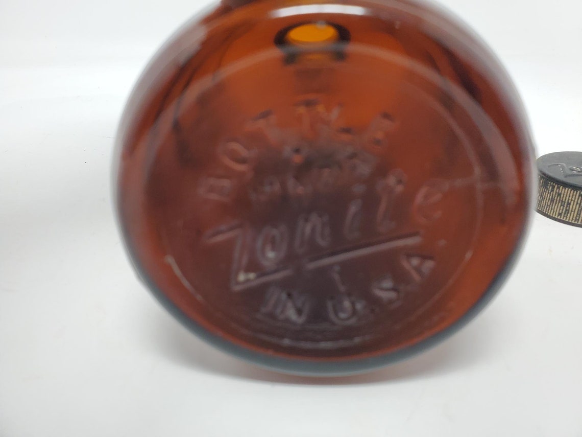 Vintage ZONITE Antiseptic Germicide Deodorant Amber Glass Bottle ...