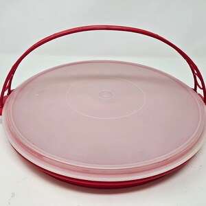 Vintage 1980s Tupperware Party Platter W/handle Divided Sections Red ...