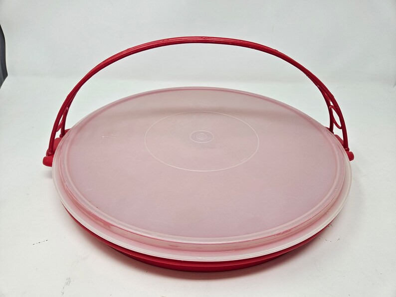 Vintage 1980s Tupperware Party Platter W/handle Divided Sections Red ...