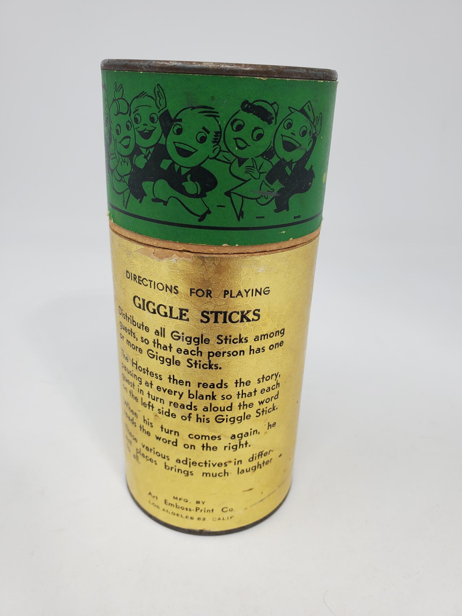 Vintage Pick a-stick Giggle Stick Story Party Game Art Emboss Print Co ...