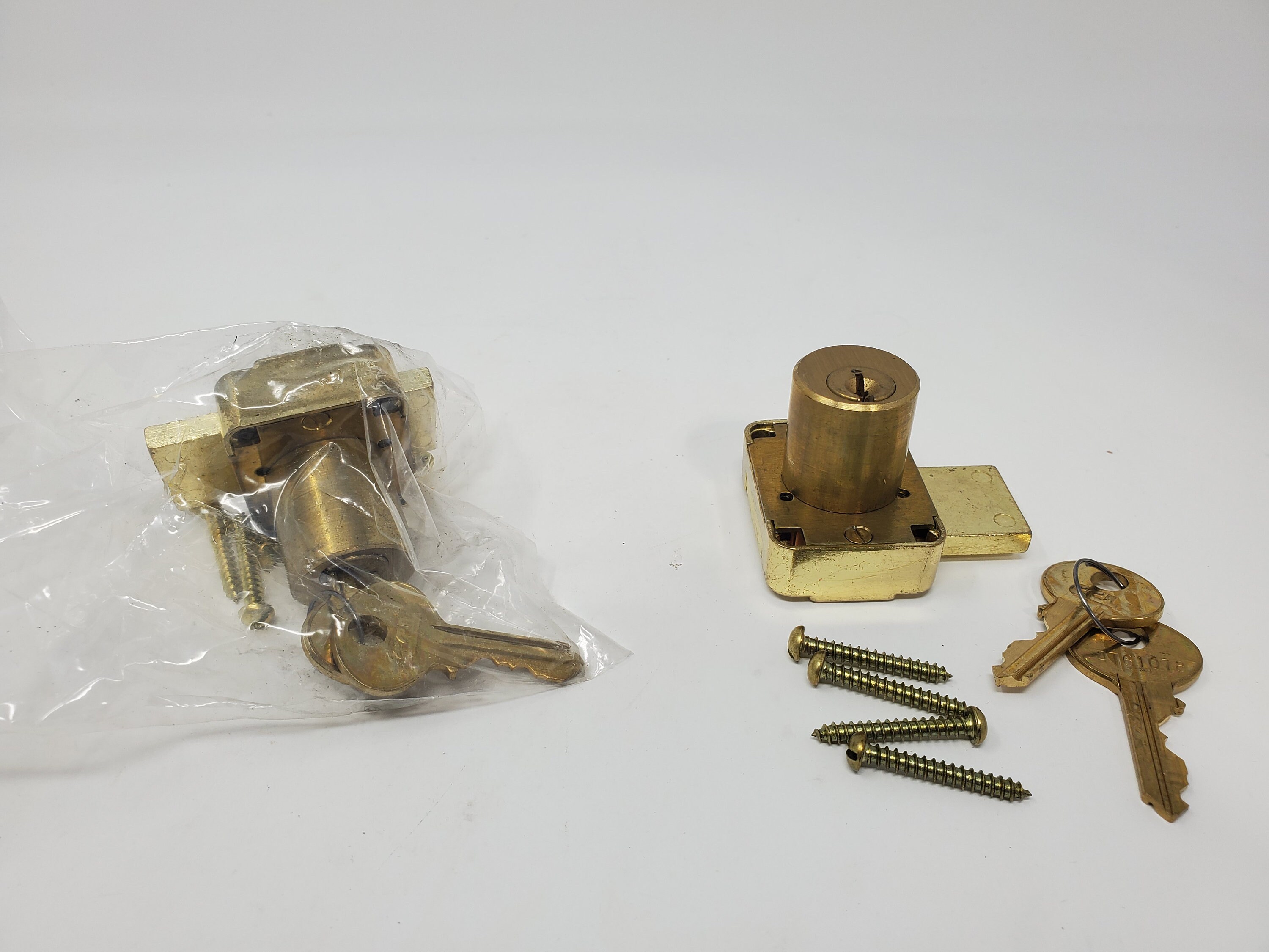 Old NIP, Brass Cabinet Locks With Keys - Etsy