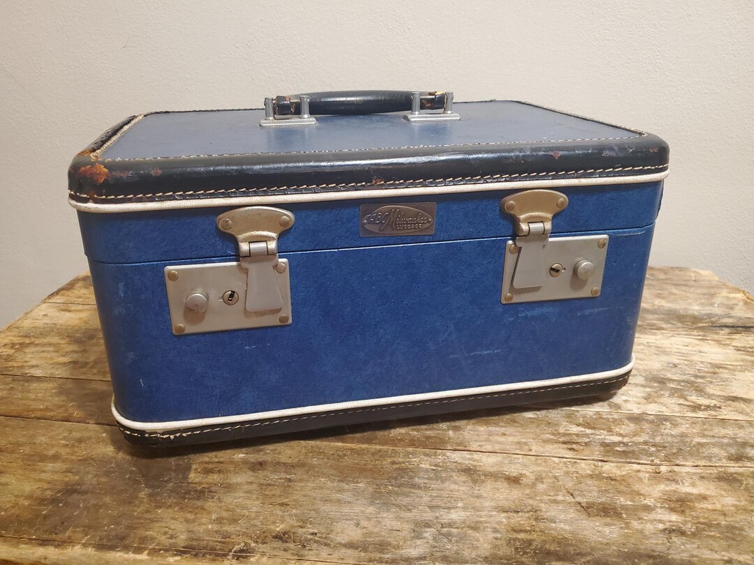 Rare Vintage ABC Milwaukee Luggage Navy Makeup Suitcase, Abel & Bach Co ...