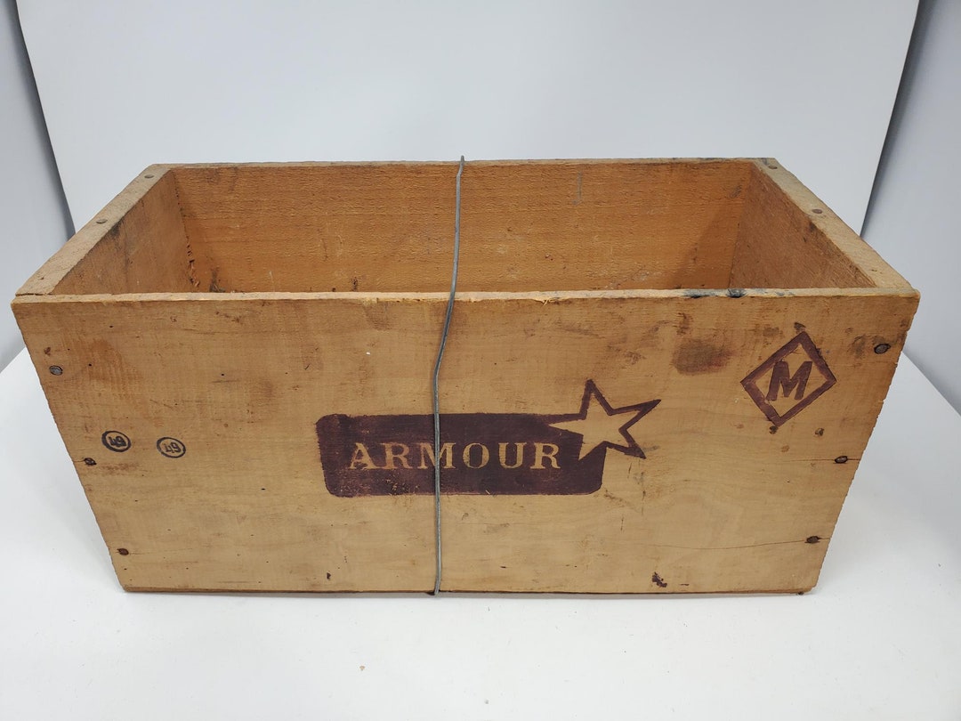 Vintage Old Wooden Corned Beef Box, Armour Meats, New Orleans, Brazil ...