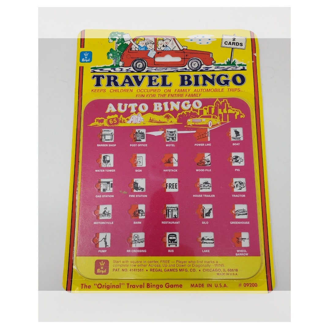 New Vintage Sealed Travel Bingo Cards, Road Trip Games - Etsy