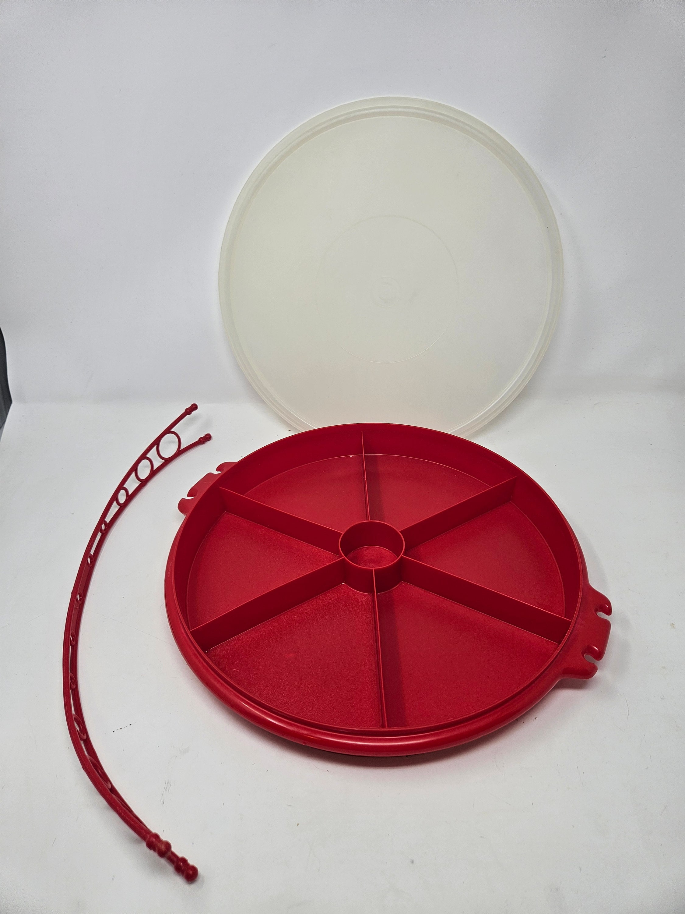 Vintage 1980s Tupperware Party Platter W/handle Divided Sections Red ...