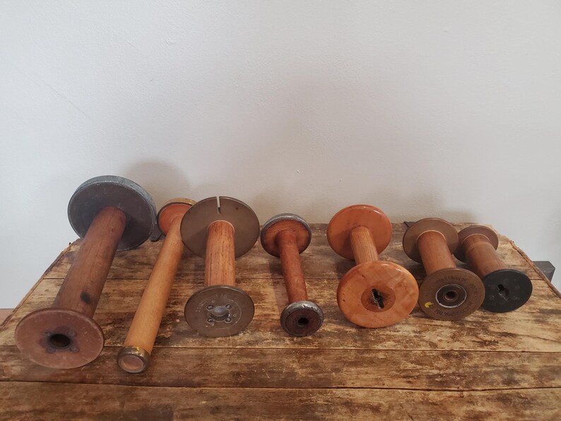 Vintage Textile Spools, Bobbins, Wooden Spools, Metal Spools, Silk ...
