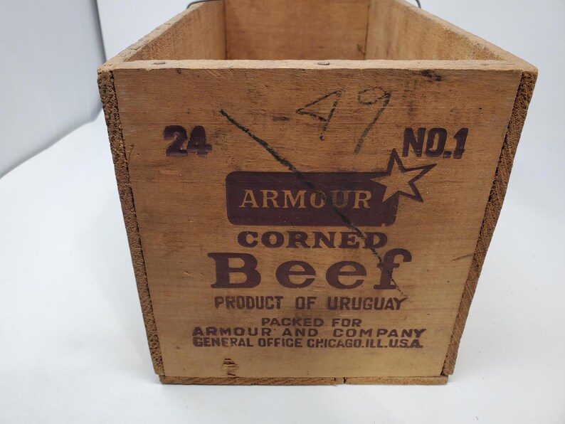 Vintage Old Wooden Corned Beef Box Armour Meats New Orleans - Etsy