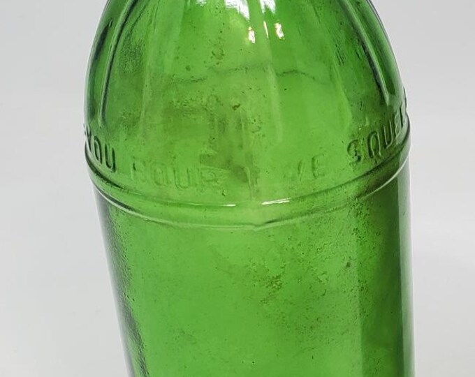 Vintage Lemon Juice Embossed Green Glass Bottle, Collectible Glass ...