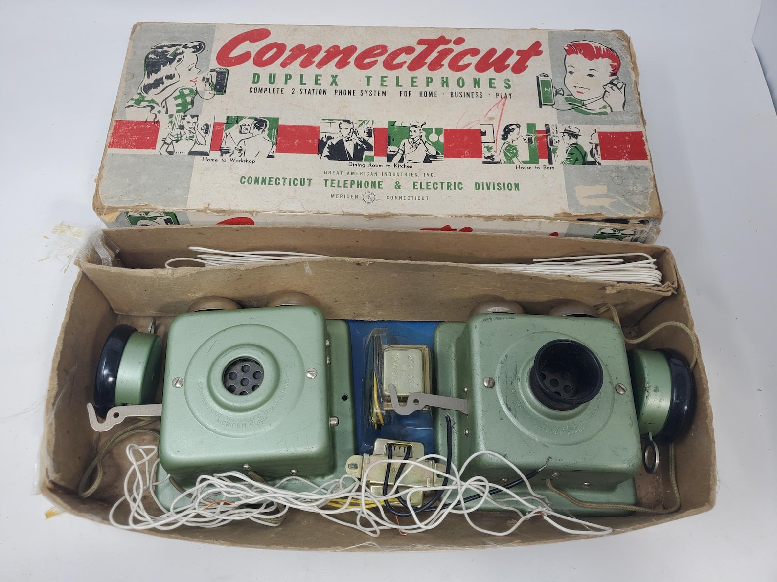 Vintage Connecticut Duplex Telephones, Retro, Home Décor, Connecticut ...