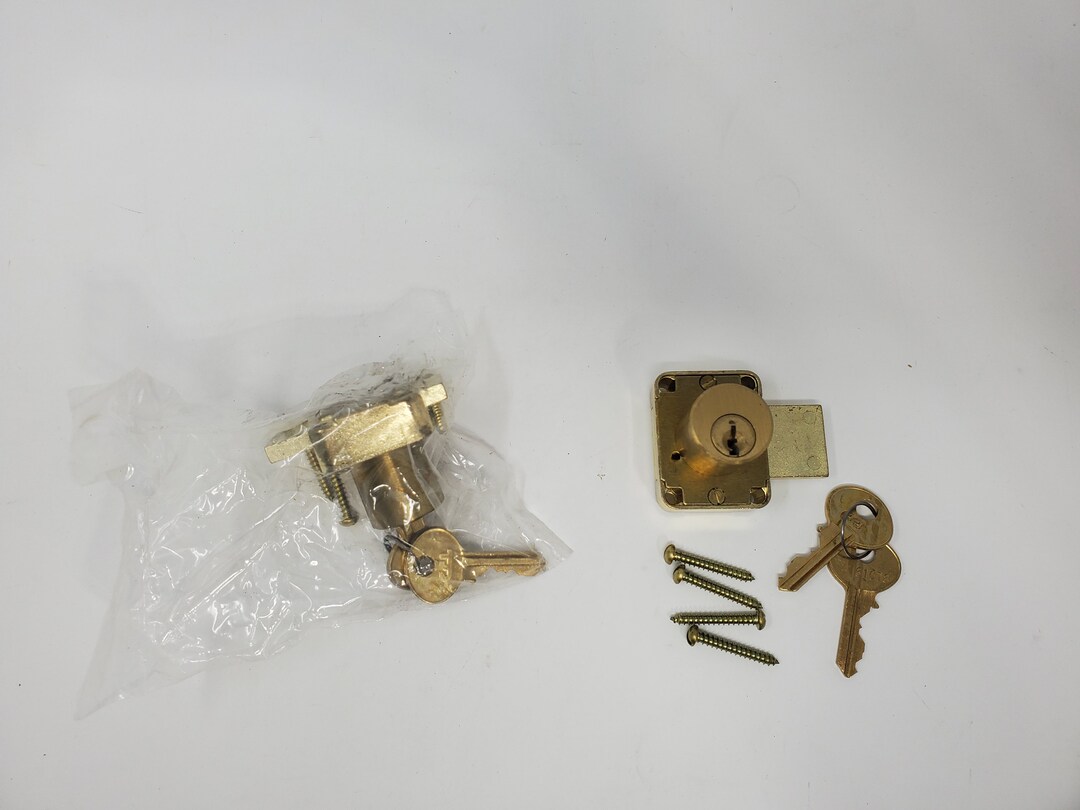 Old NIP, Brass Cabinet Locks With Keys - Etsy