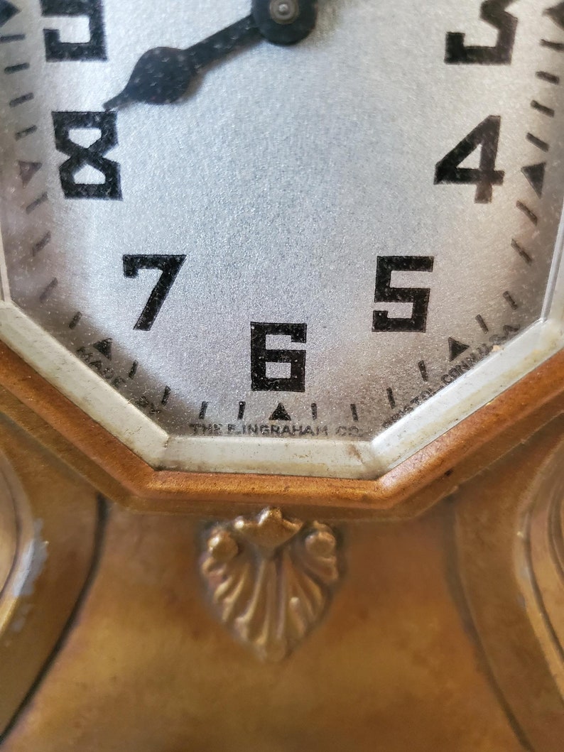 Rare E. Ingraham 19th Century Cast Aluminum and Brass Clock and Lamp ...