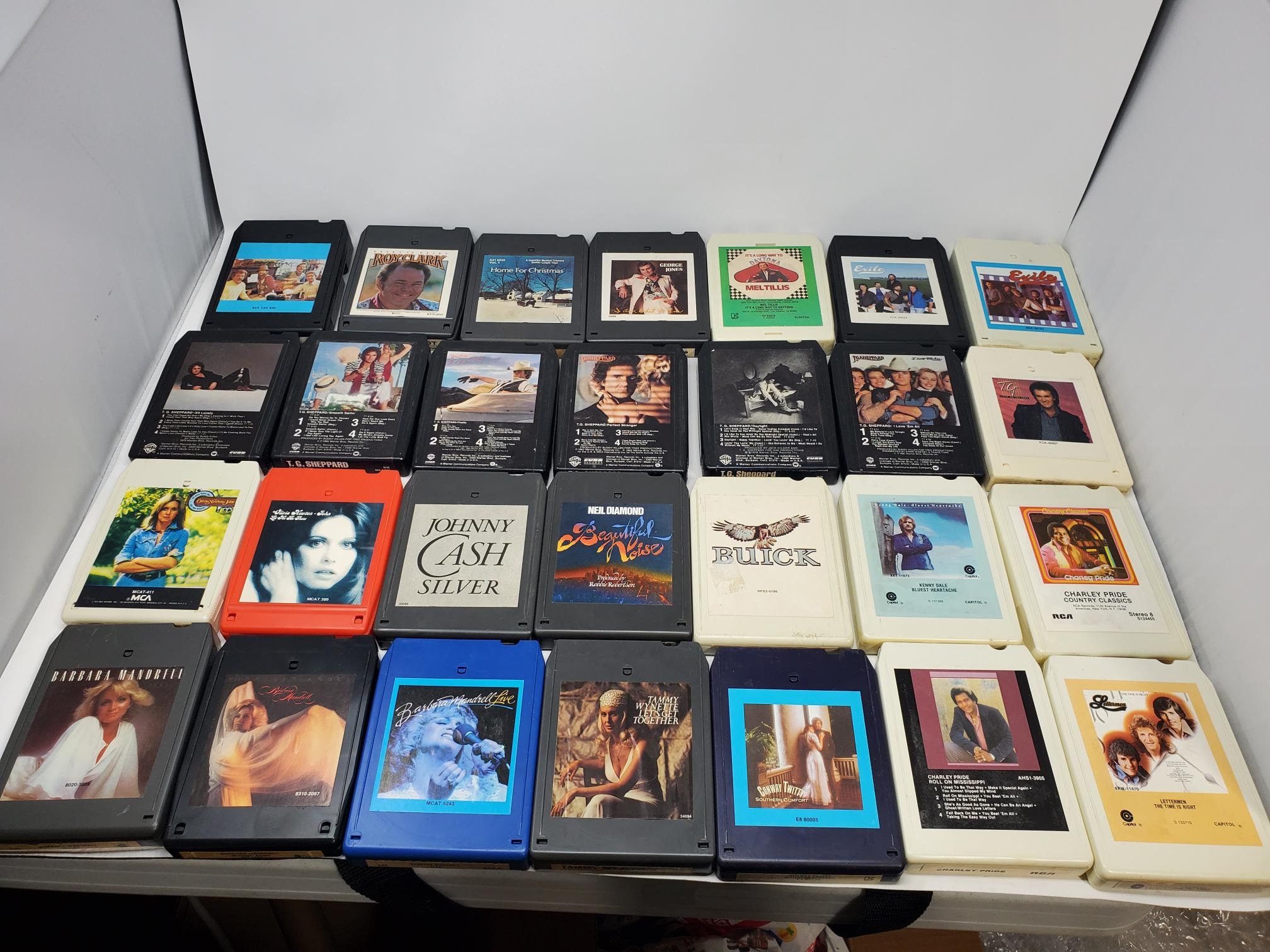 48 Vintage 8 Track Tapes, Stereo Tape Cartridges, Country Music, 48 8 ...