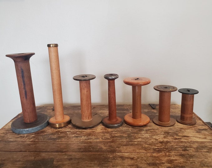 Vintage Textile Spools, Bobbins, Wooden Spools, Metal Spools, Silk ...