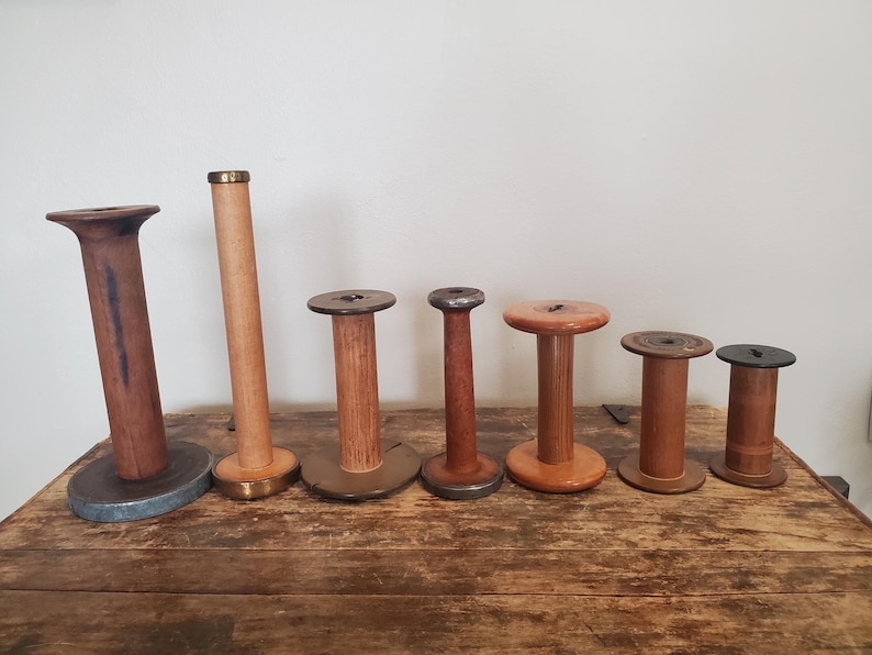 Vintage Textile Spools, Bobbins, Wooden Spools, Metal Spools, Silk ...