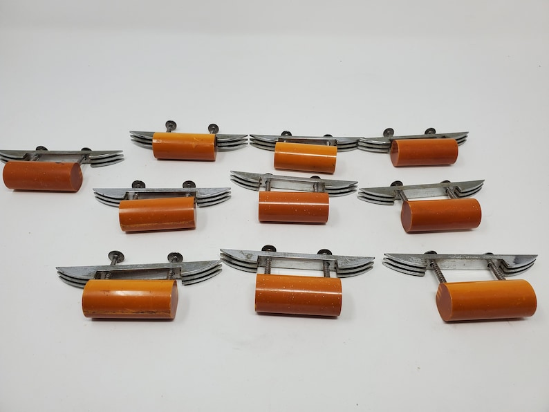 Vintage Art Deco Bakelite Plastic Metal 1920s Drawer Pulls, Dresser ...