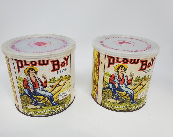 Vintage Plow Boy Tobacco Tin Containers, Chewing and Smoking Tobacco ...