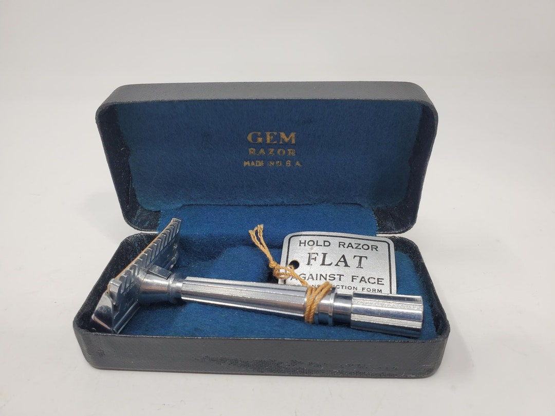 Vintage GEM Micromatic Single Edge Open Comb Safety Razor With Case ...
