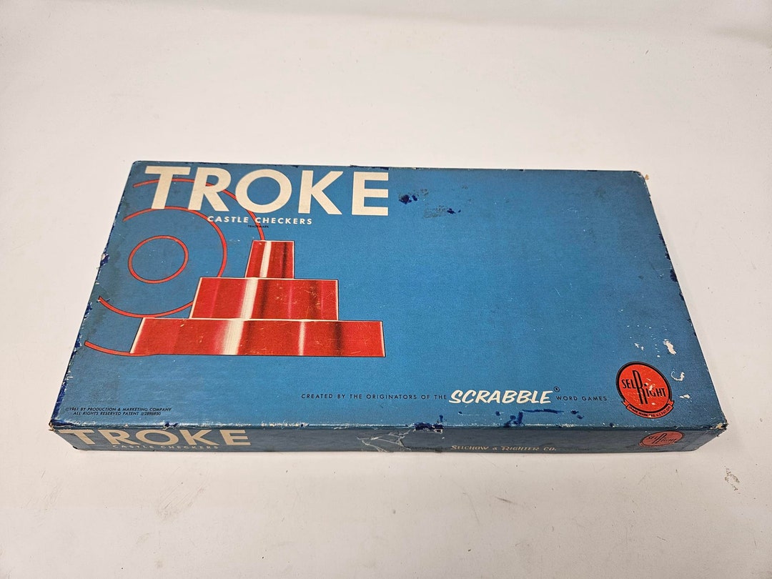 Vintage 1961 Troke Castle Checkers by Selchow & Righter Co., Strategy ...