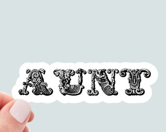 Aunt Water Bottle Sticker - Etsy