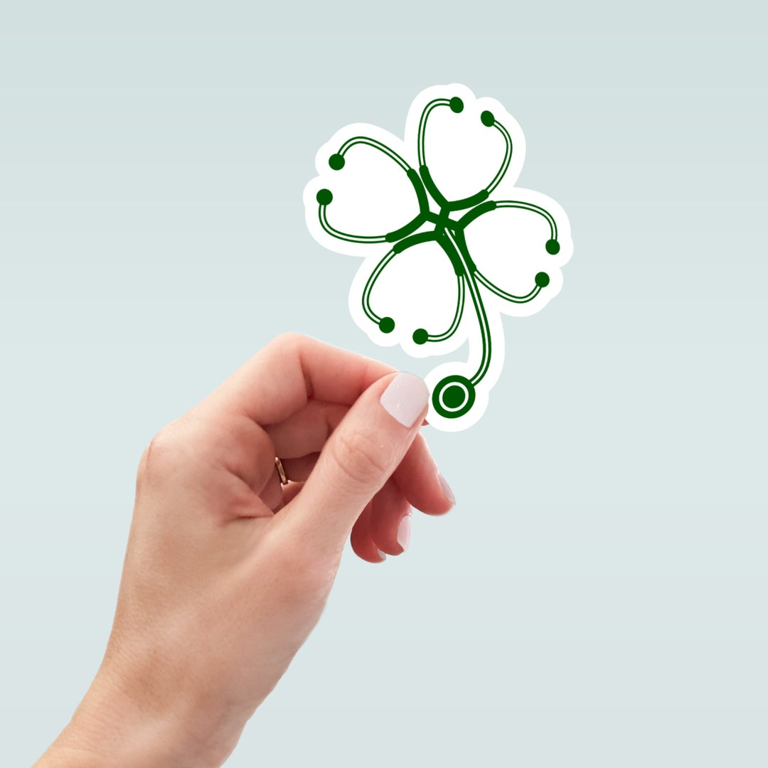 Nurse Shamrock Stethoscope Sticker, Doctor Sticker, Laptop Stickers ...