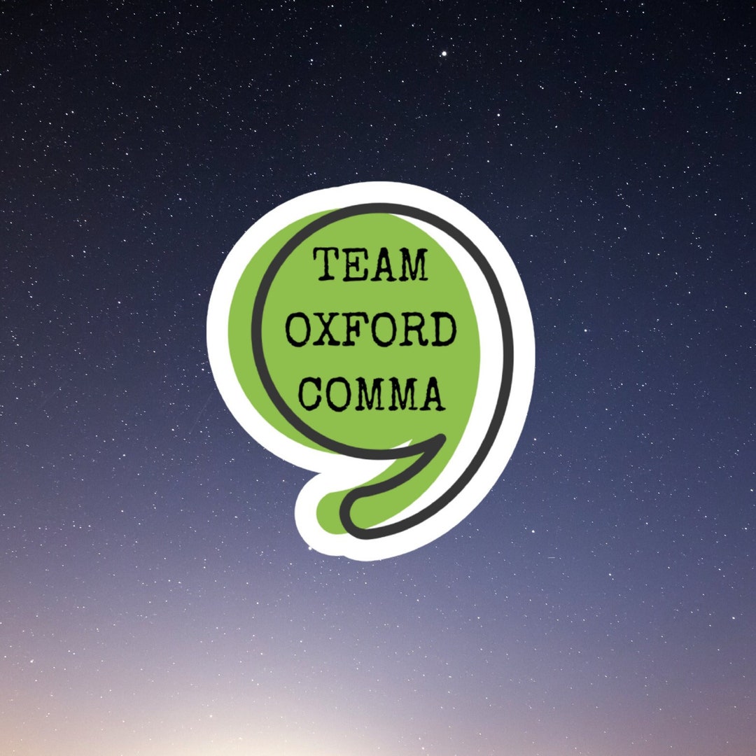 Oxford Comma Inspired Sticker, Waterproof Vinyl Laptop Stickers, Funny ...