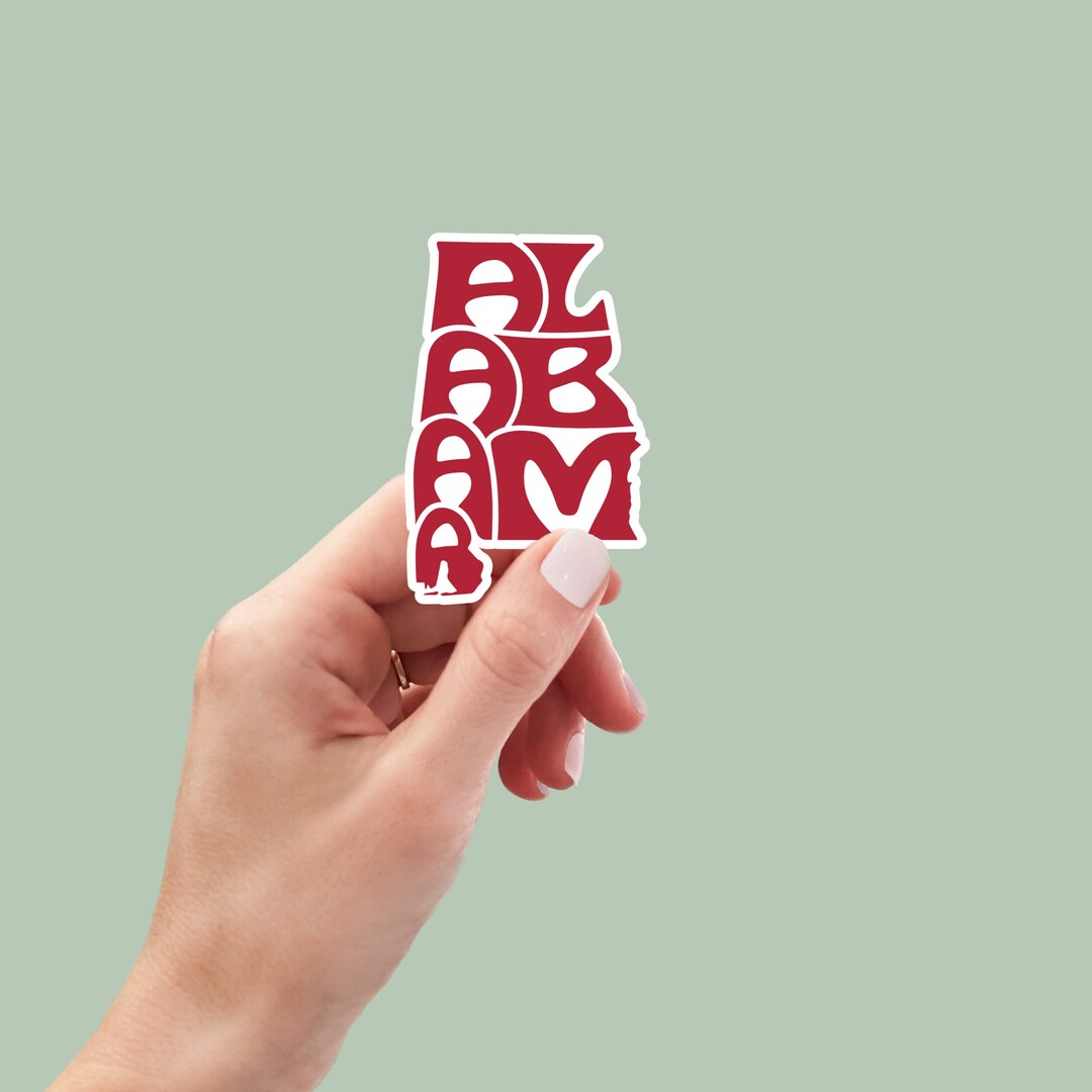 Alabama State Sticker, Alabama Decal, State Laptop Stickers, Waterproof ...