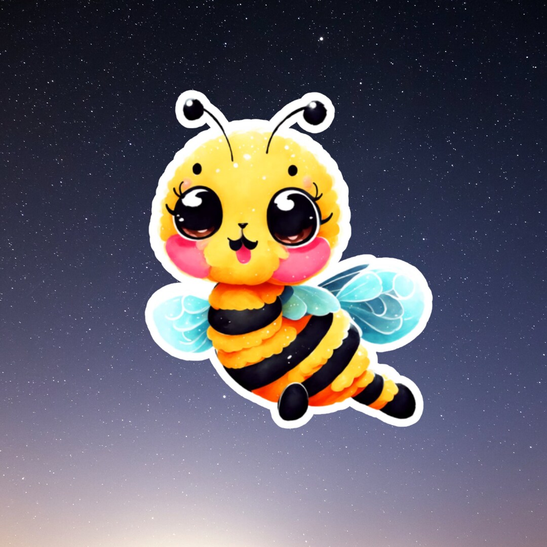 Cute Bee Sticker, Water Bottle Sticker, Bee Stickers, Bee Decal, Laptop ...