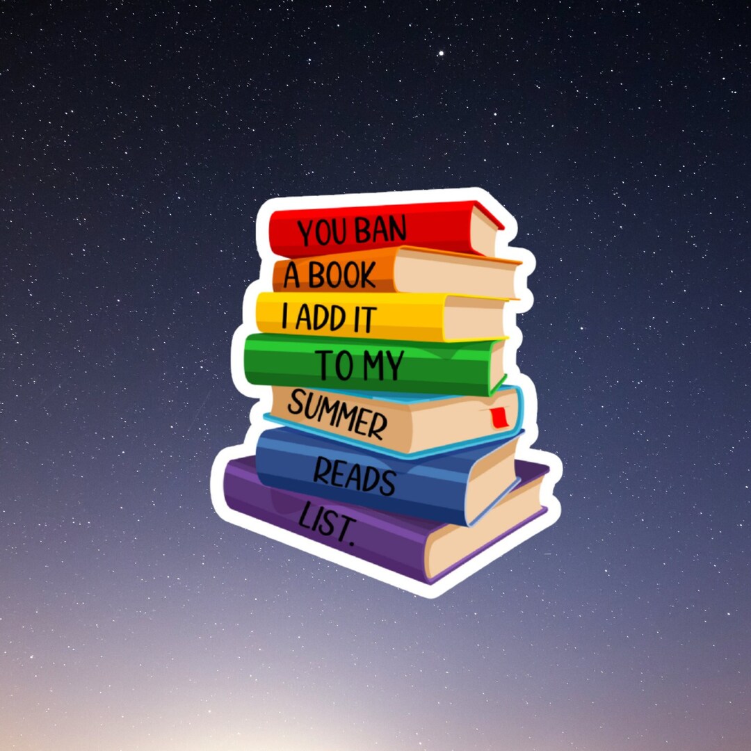 Read Banned Books Sticker, Book Laptop Decals, Water Bottle Stickers ...